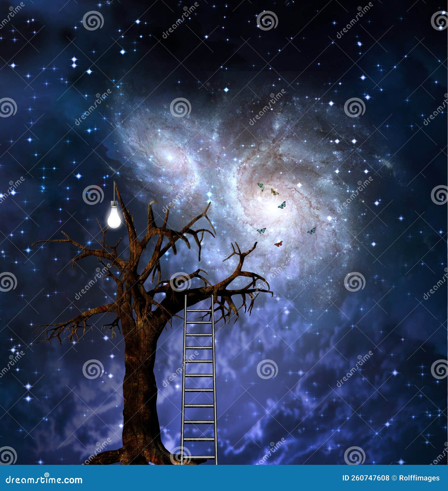 Idea tree in space stock photo. Image of glass, power - 260747608