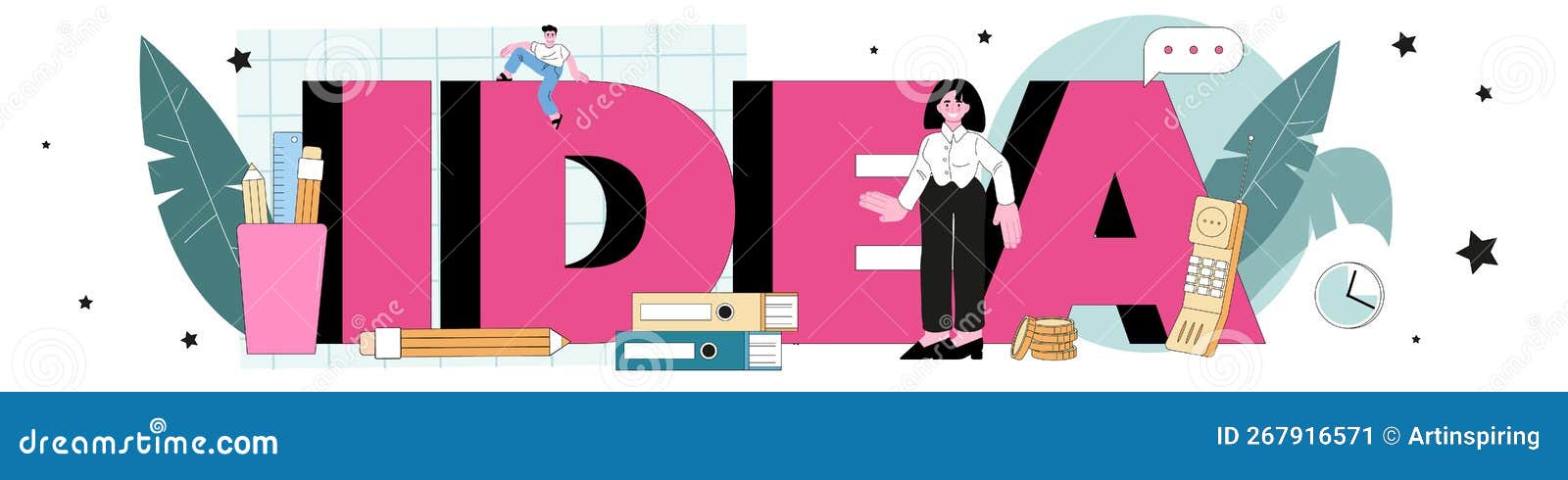 Idea Typographic Header. Creative Innovations or Solutions Generation ...