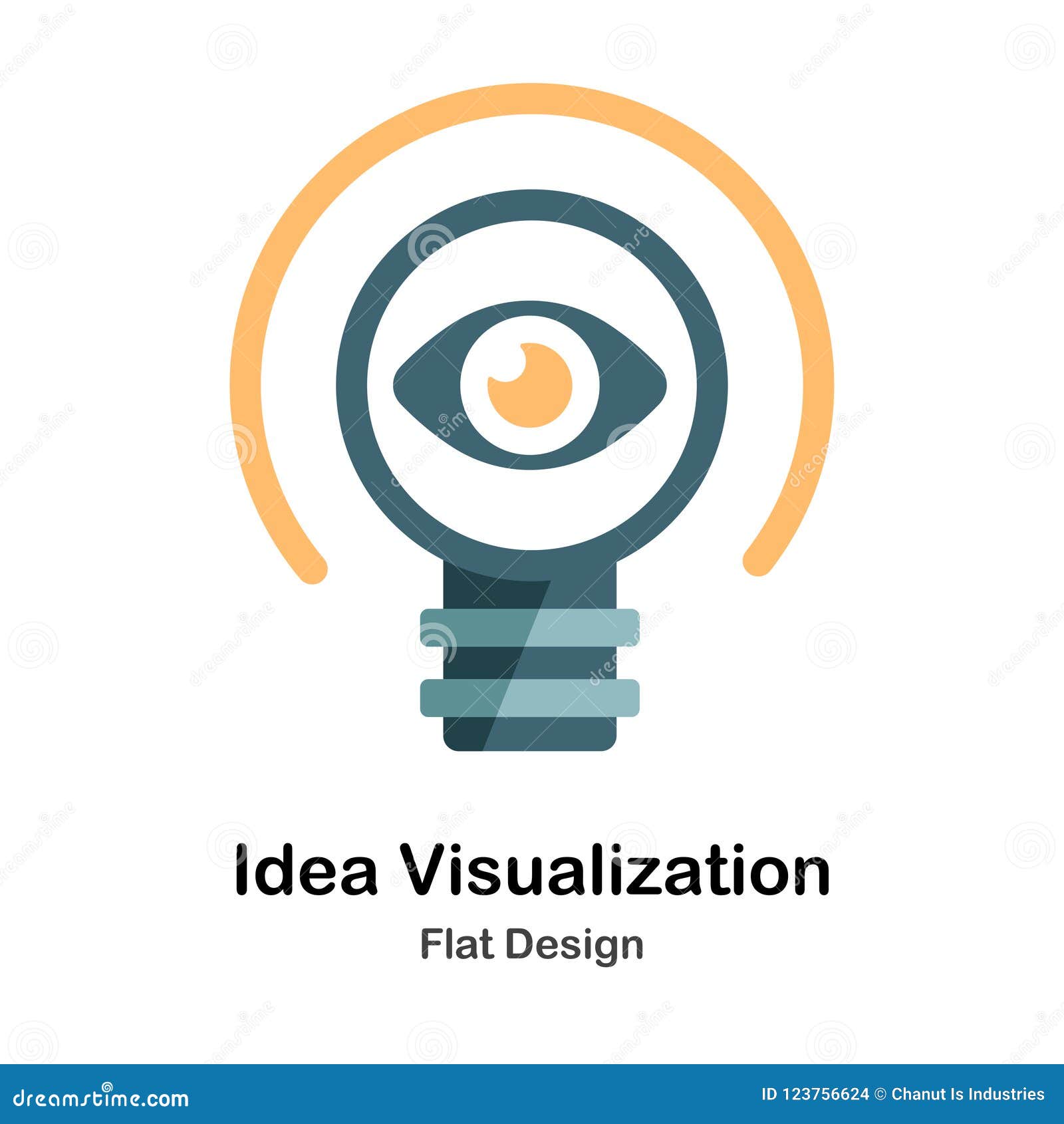 Idea Visualization Flat Icon Stock Vector - Illustration of inspiration ...