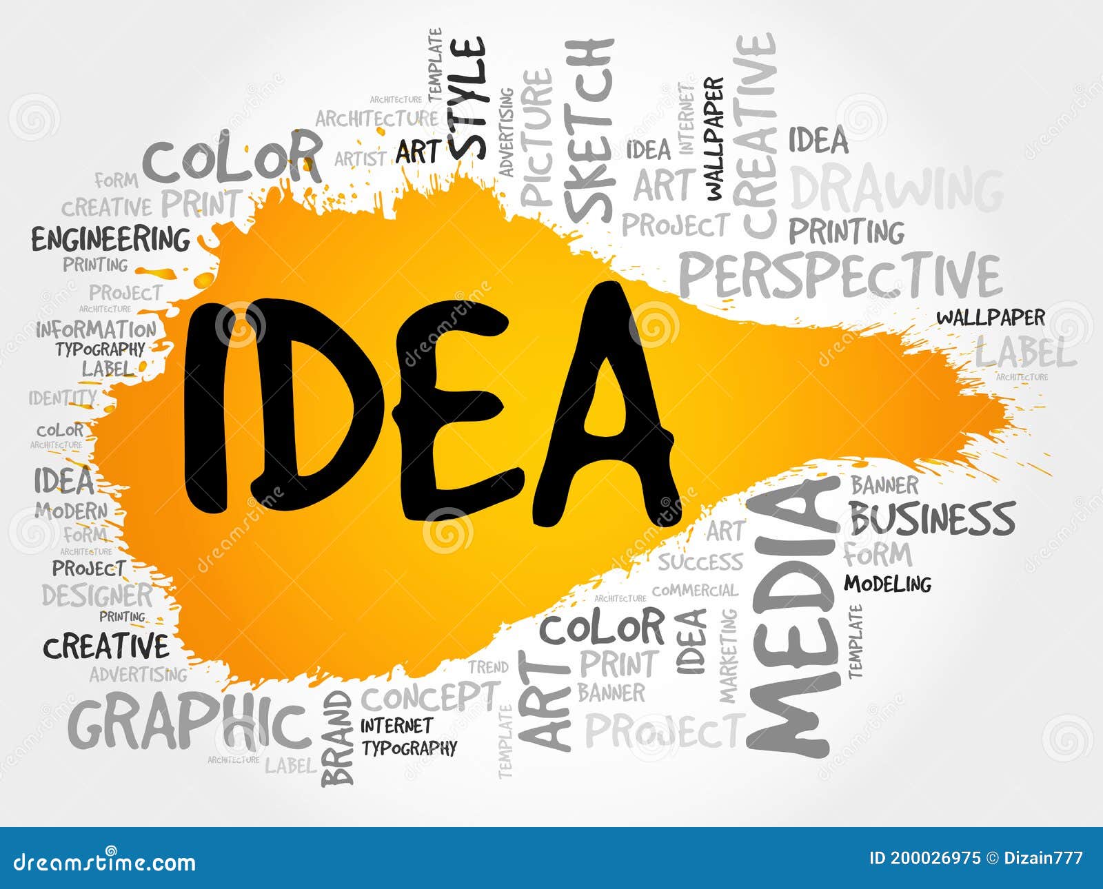 IDEA word cloud stock illustration. Illustration of brainstorming ...