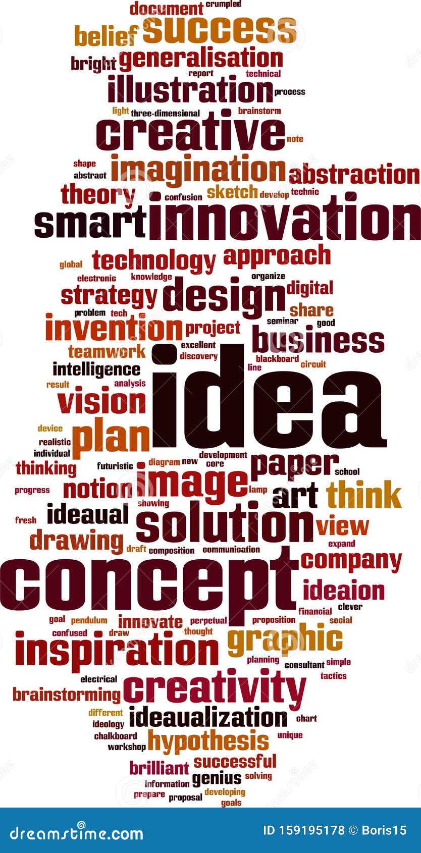 Idea word cloud stock vector. Illustration of word, view - 159195178