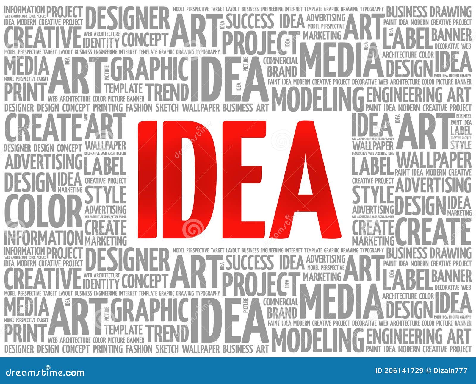 IDEA word cloud stock illustration. Illustration of generation - 206141729