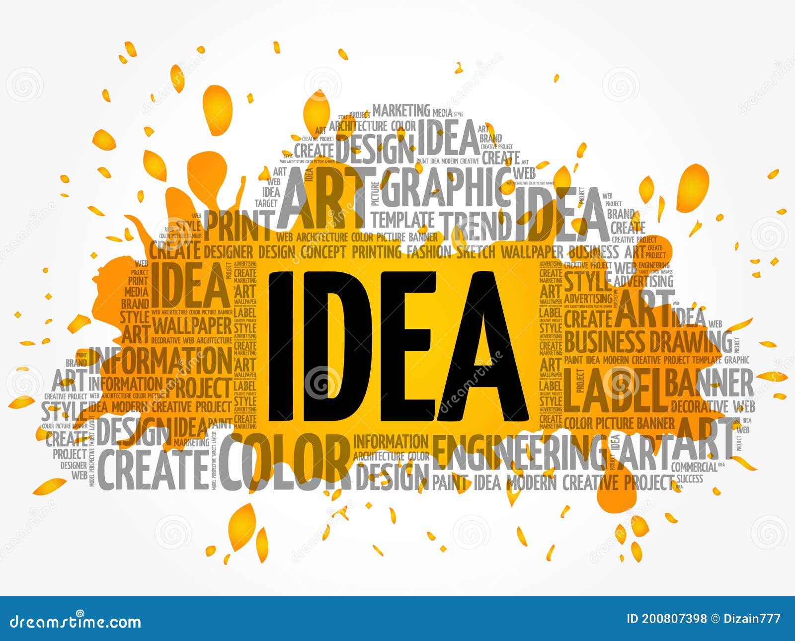 IDEA word cloud stock illustration. Illustration of innovate - 200807398