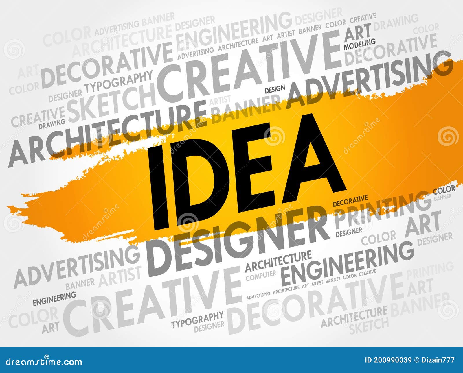 IDEA word cloud stock illustration. Illustration of development - 200990039