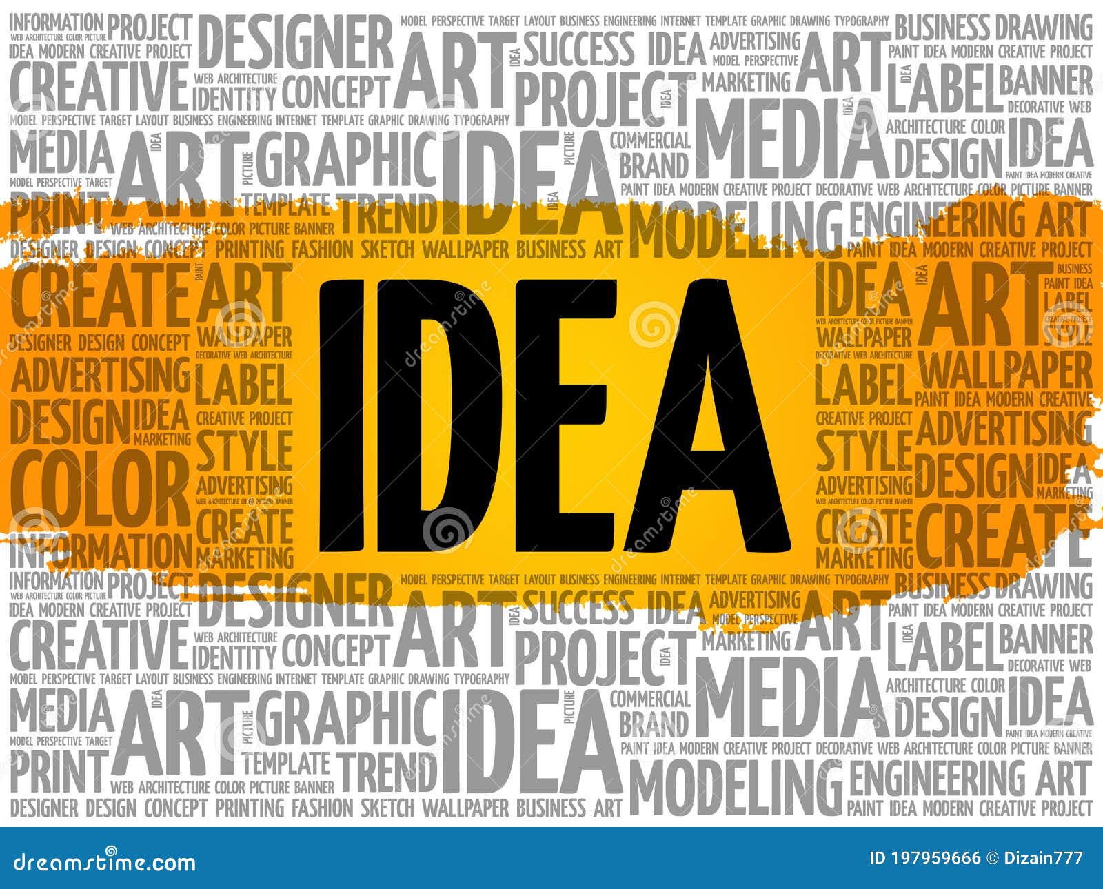 IDEA Word Cloud, Creative Concept Stock Illustration - Illustration of ...