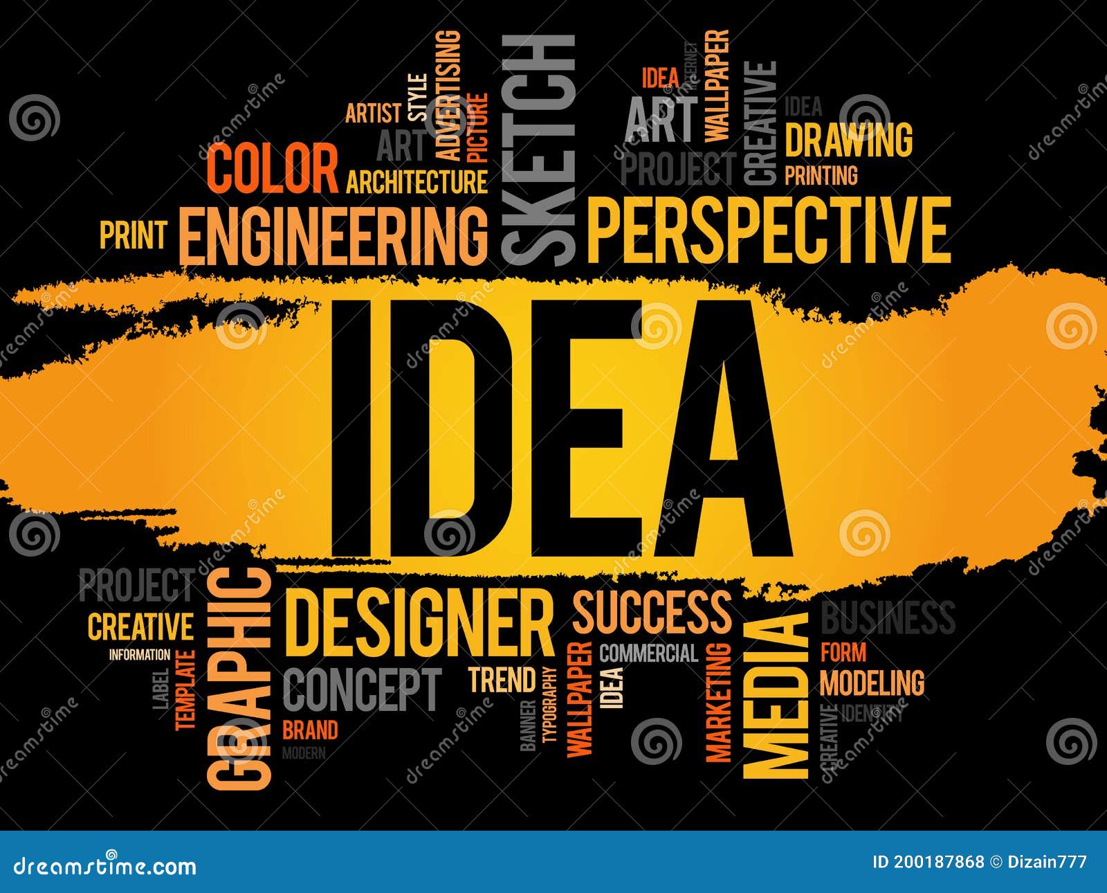 IDEA word cloud stock illustration. Illustration of mind - 200187868