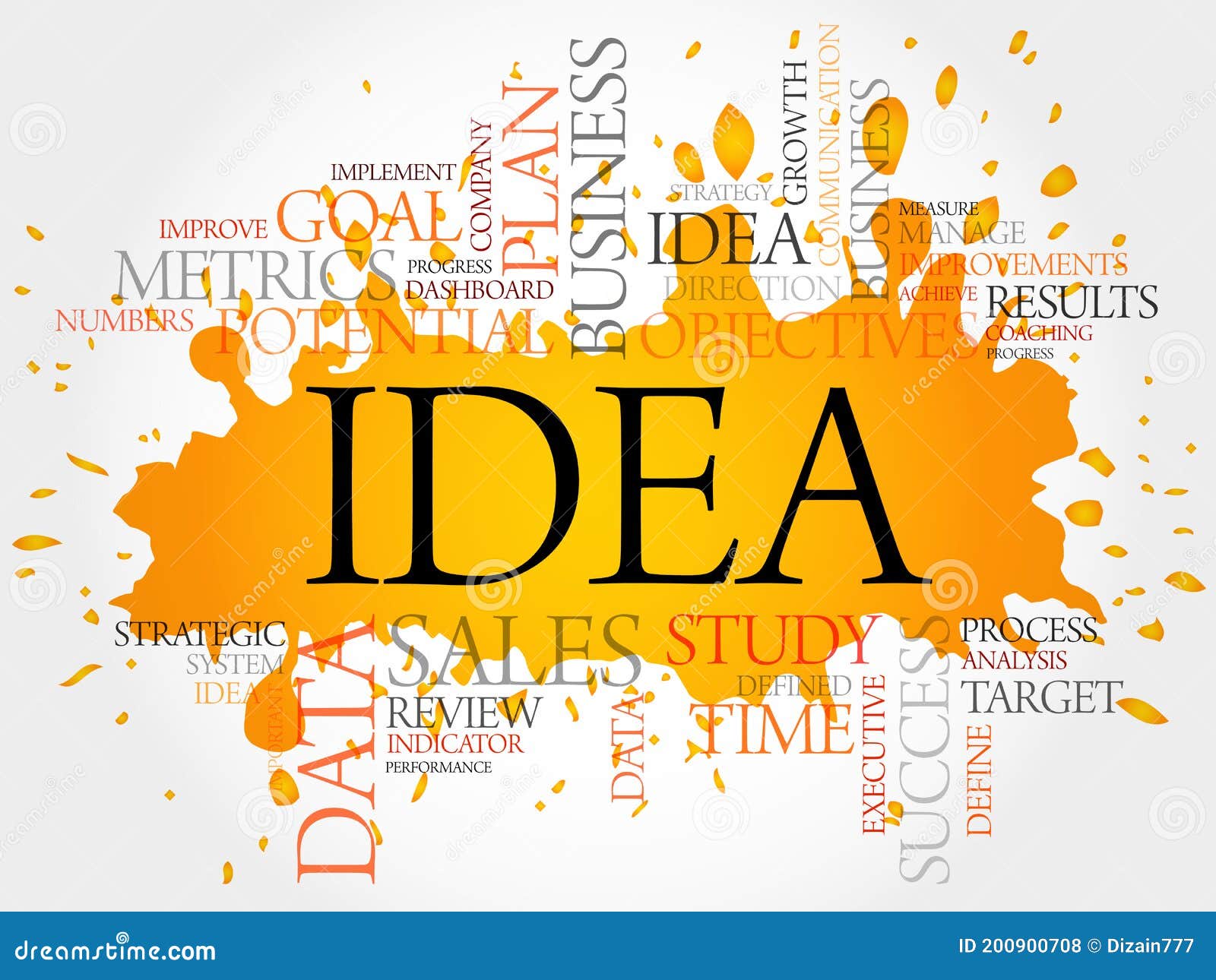 Idea word cloud stock illustration. Illustration of result - 200900708