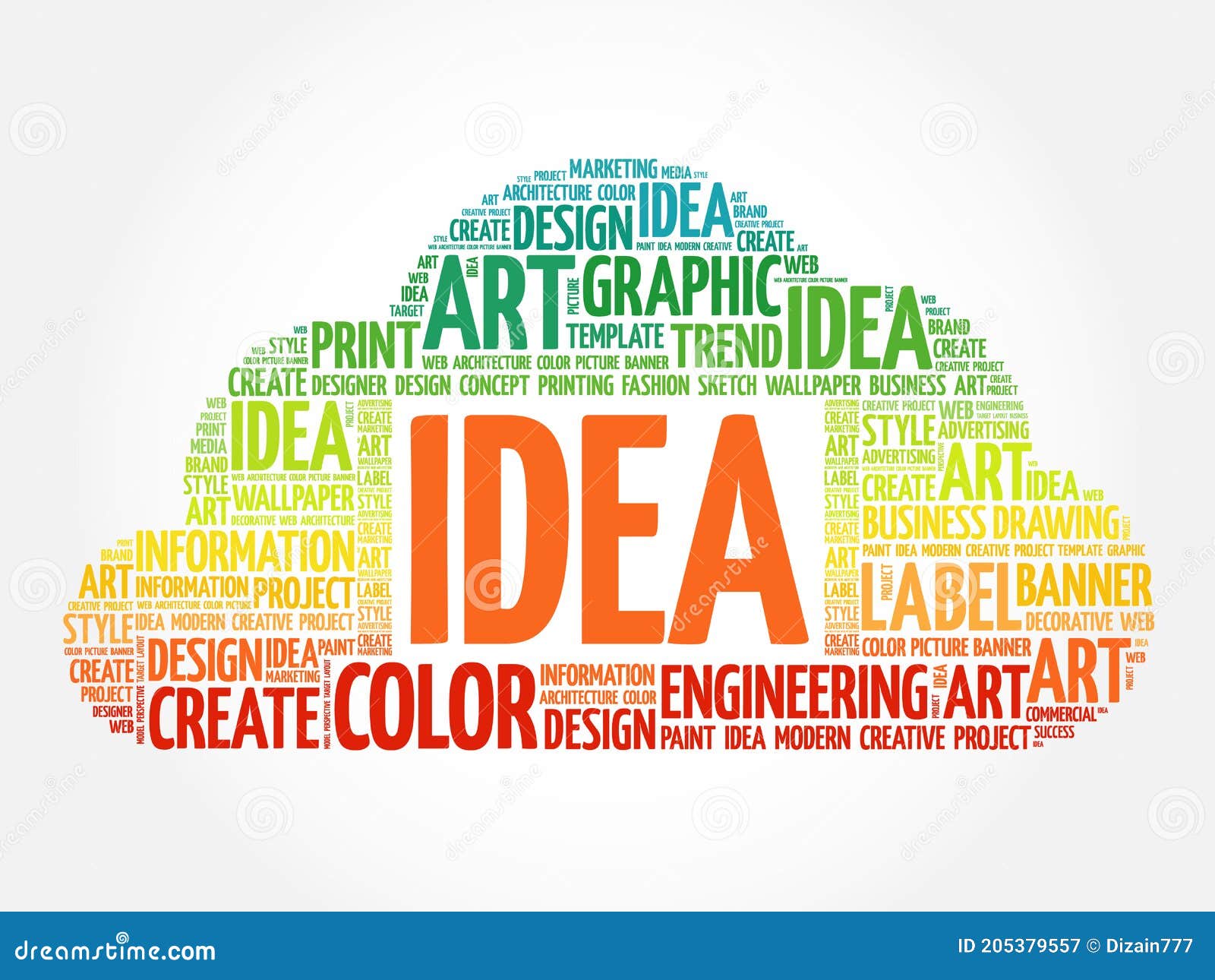 IDEA word cloud stock illustration. Illustration of media - 205379557