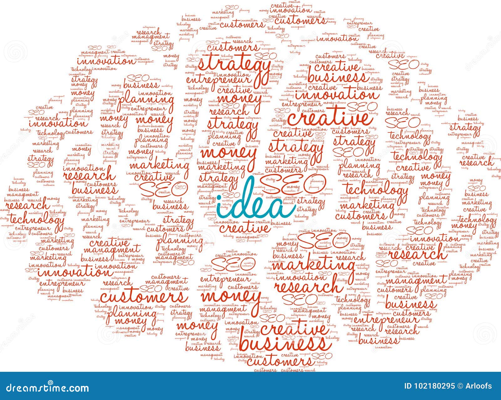 Idea Word Cloud stock illustration. Illustration of management - 102180295