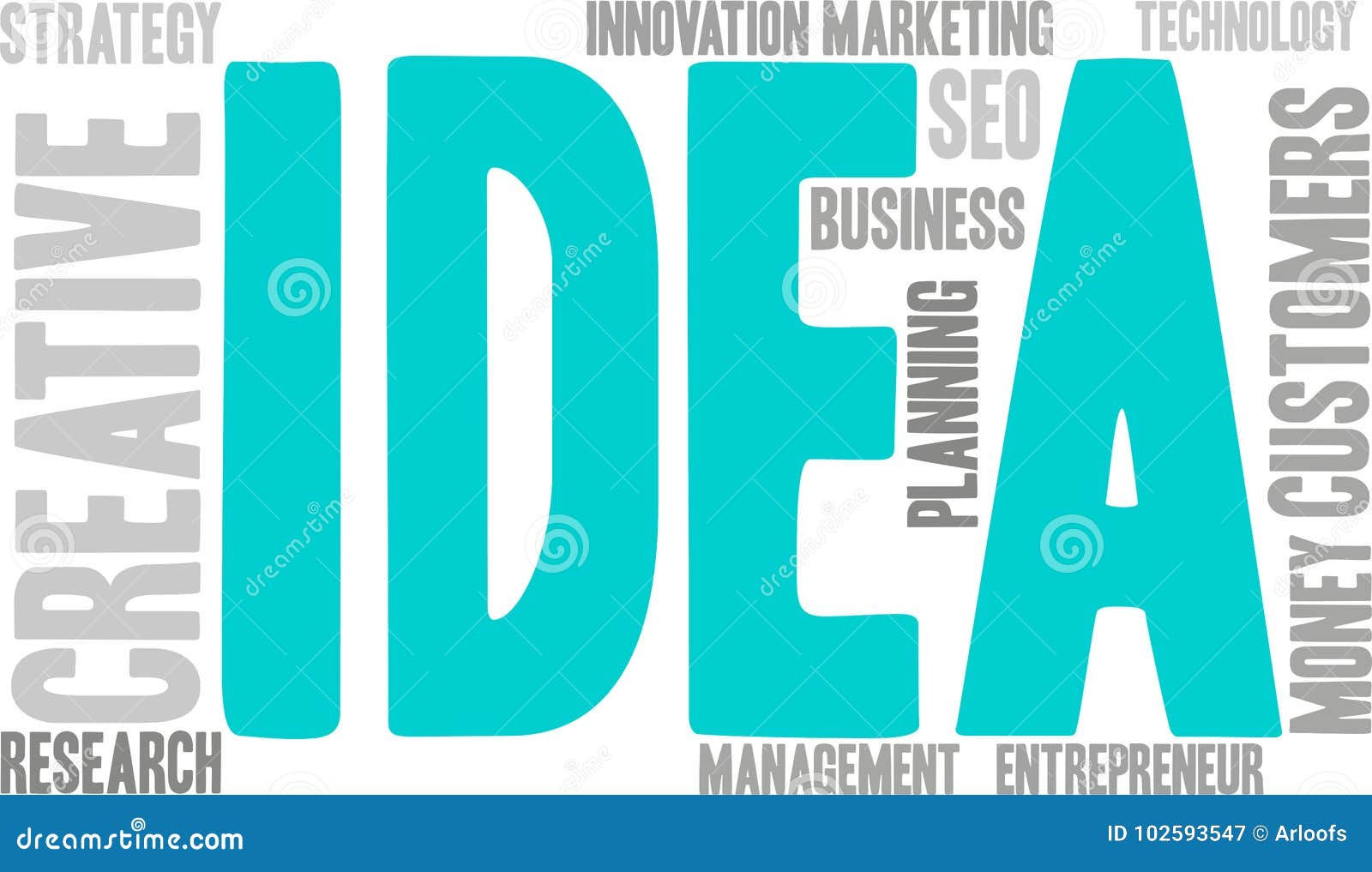 Idea Word Cloud stock vector. Illustration of marketing - 102593547