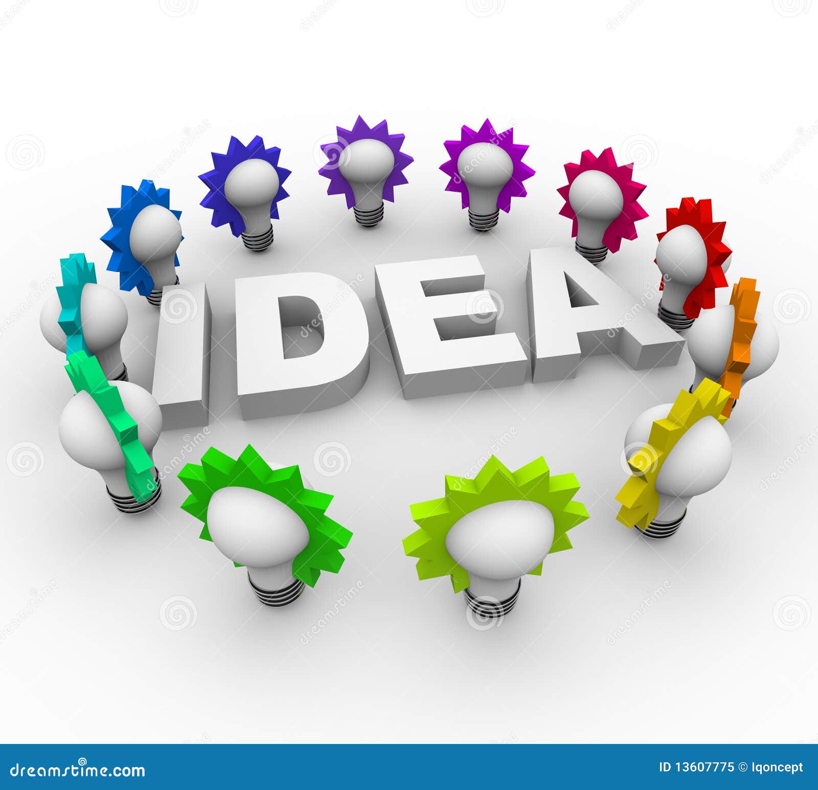 Idea Word Surrounded by Light Bulbs Stock Illustration - Illustration ...