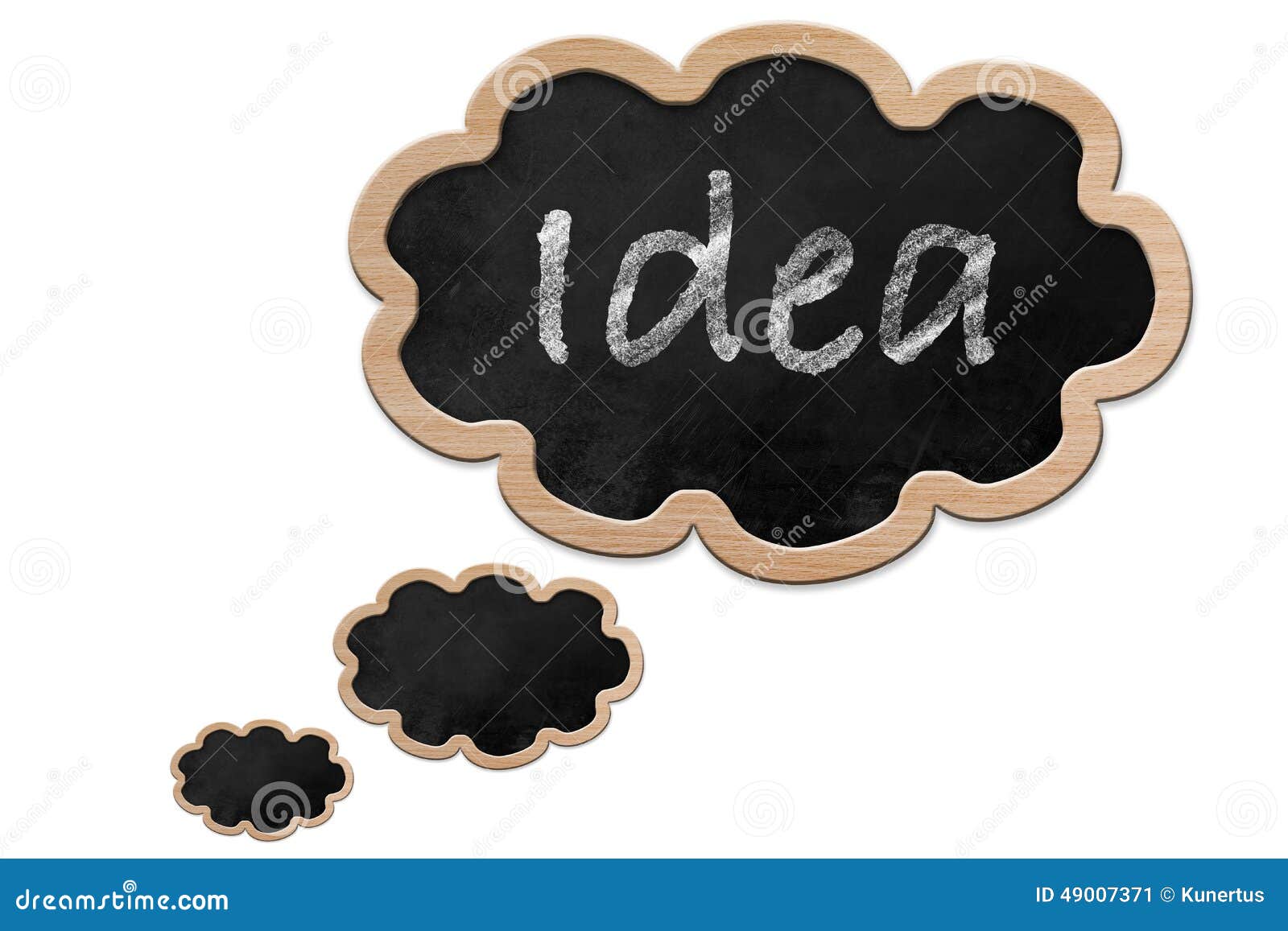 Idea Written on a Thought Bubble Shaped Blackboard Stock Illustration ...