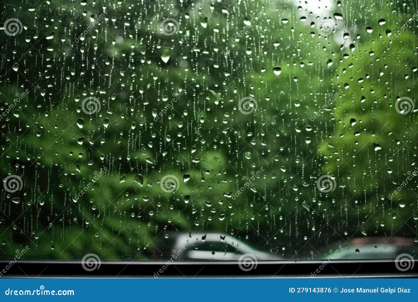 Ideal Background of Raindrops on the Window, with a Green Backdrop ...