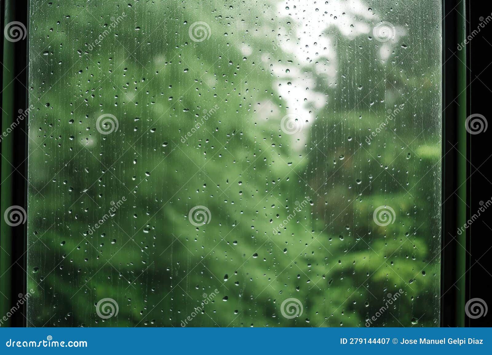 Ideal Background of Raindrops on the Window, with a Green Backdrop ...