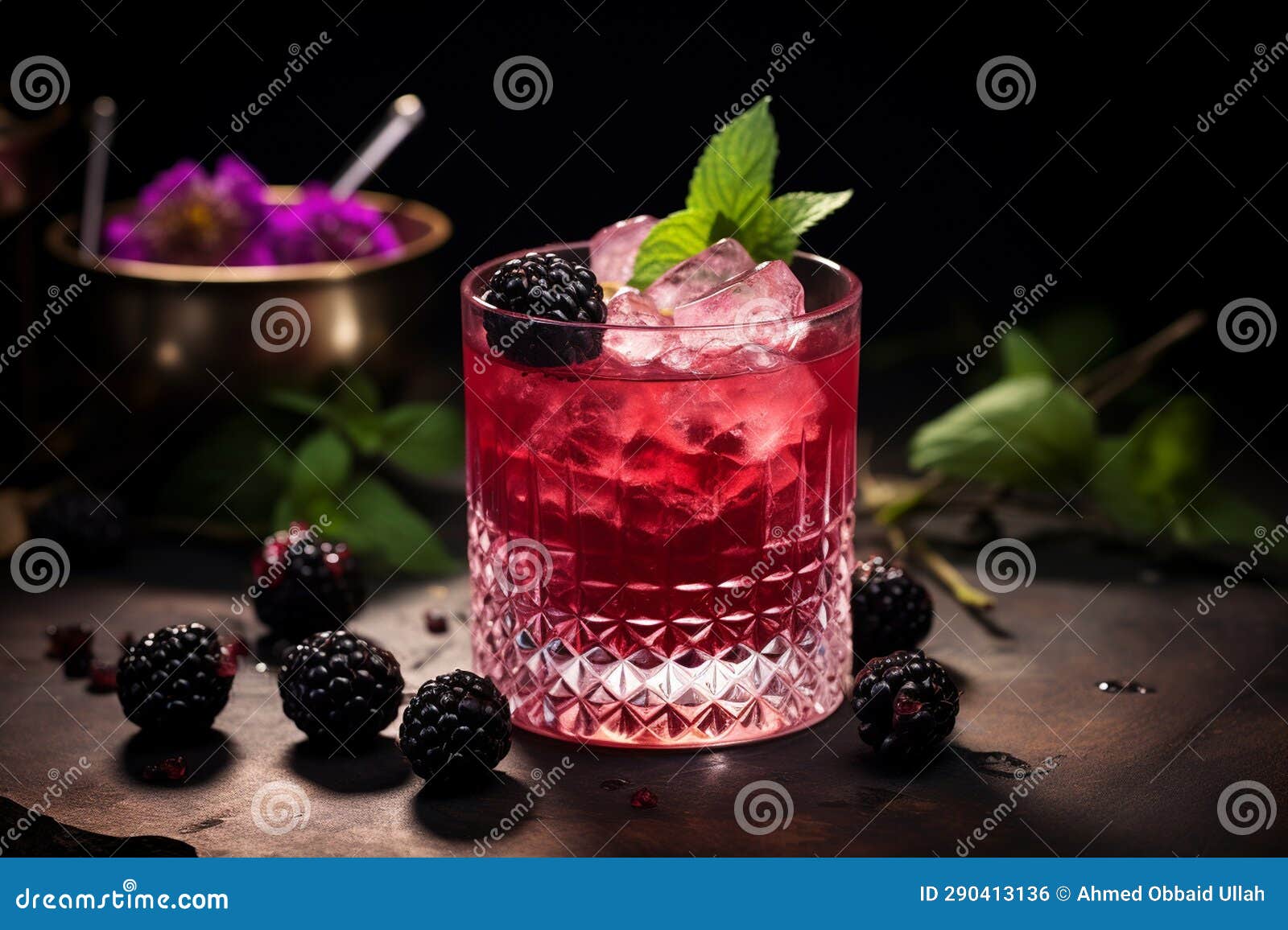 Cocktail Bramble On Black Board Cartoon Vector | CartoonDealer.com ...