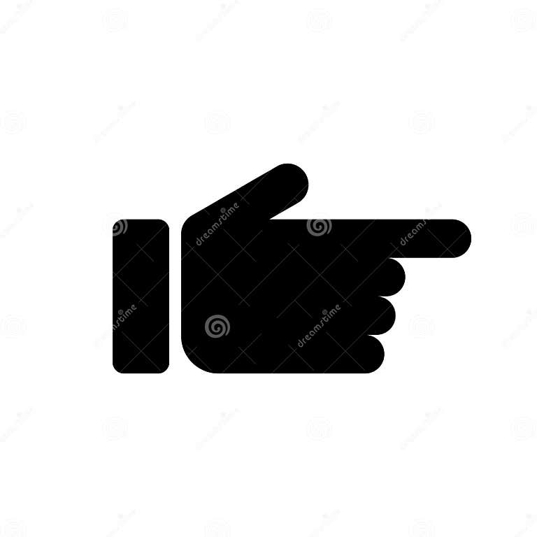 Silhouette Icon of Pointing. Vector. Stock Vector - Illustration of ...