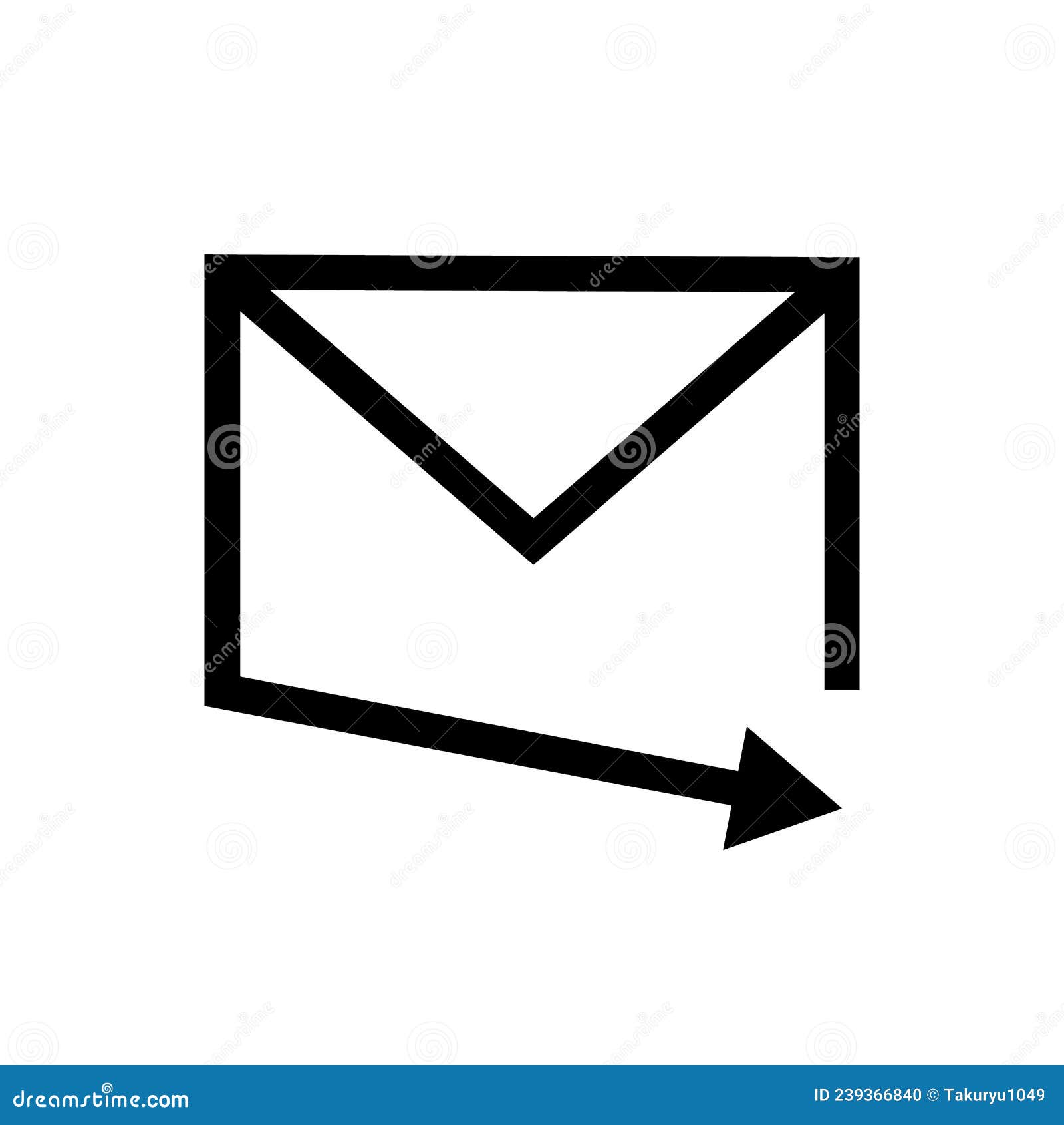 Mail Icon and Arrow. Vector. Stock Vector - Illustration of postage ...