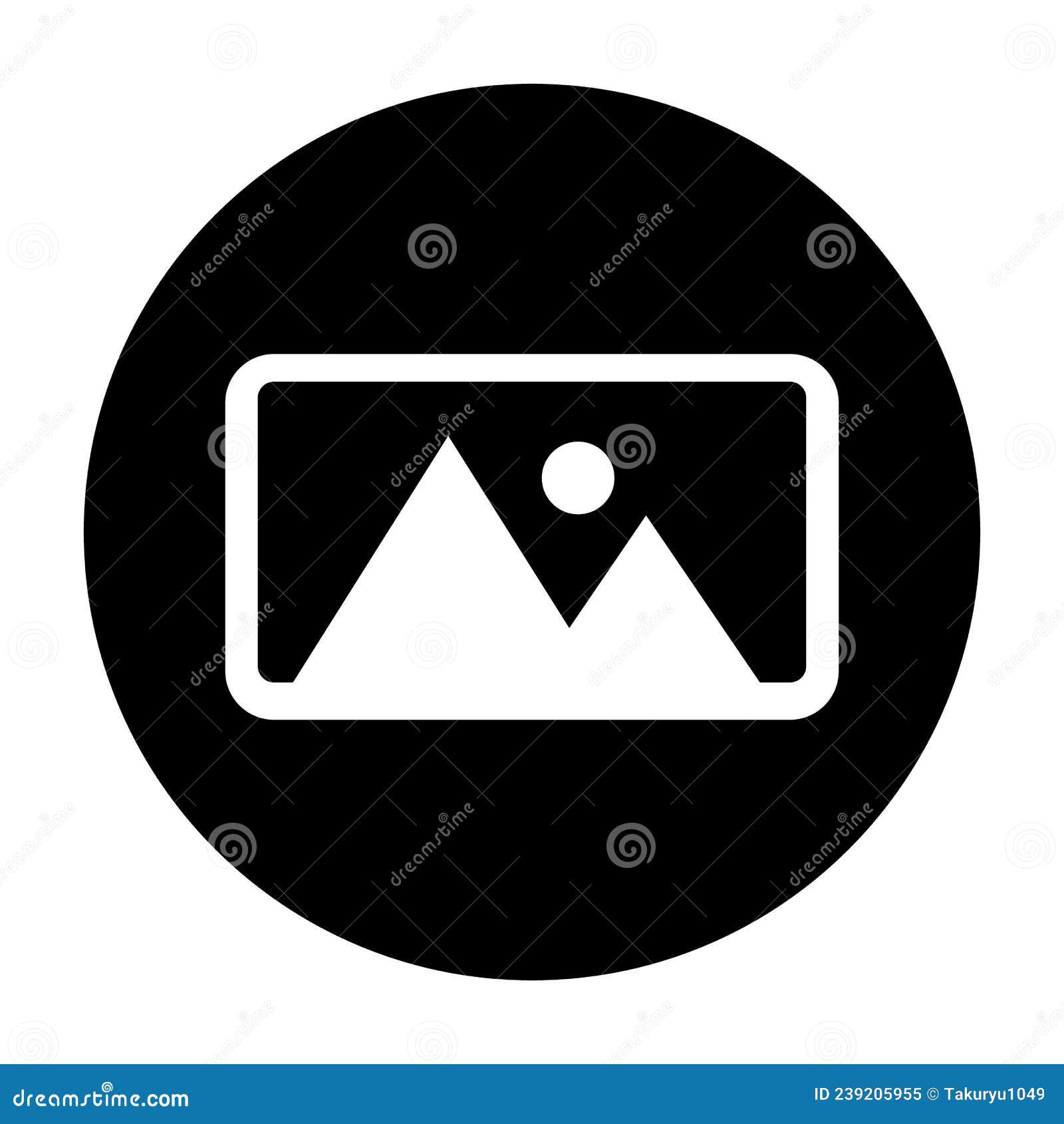 Round Photo Icon in Black. Vector. Stock Vector - Illustration of email ...