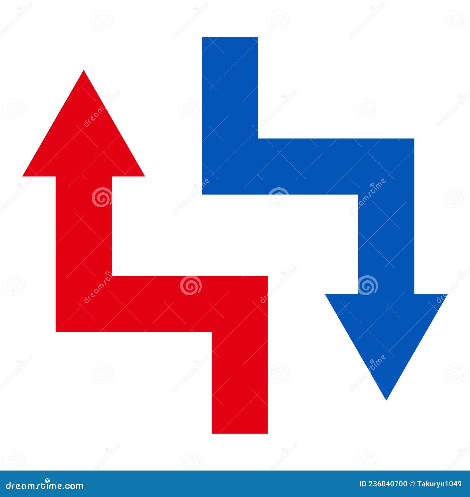 Red and Blue Arrow Icon Set. Vector. Stock Illustration - Illustration ...