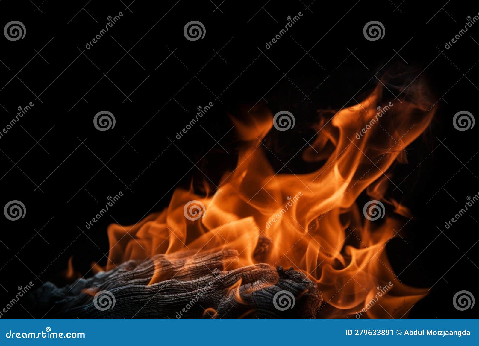 Ideal Fire Captured in Isolation on a Black Background Stock ...