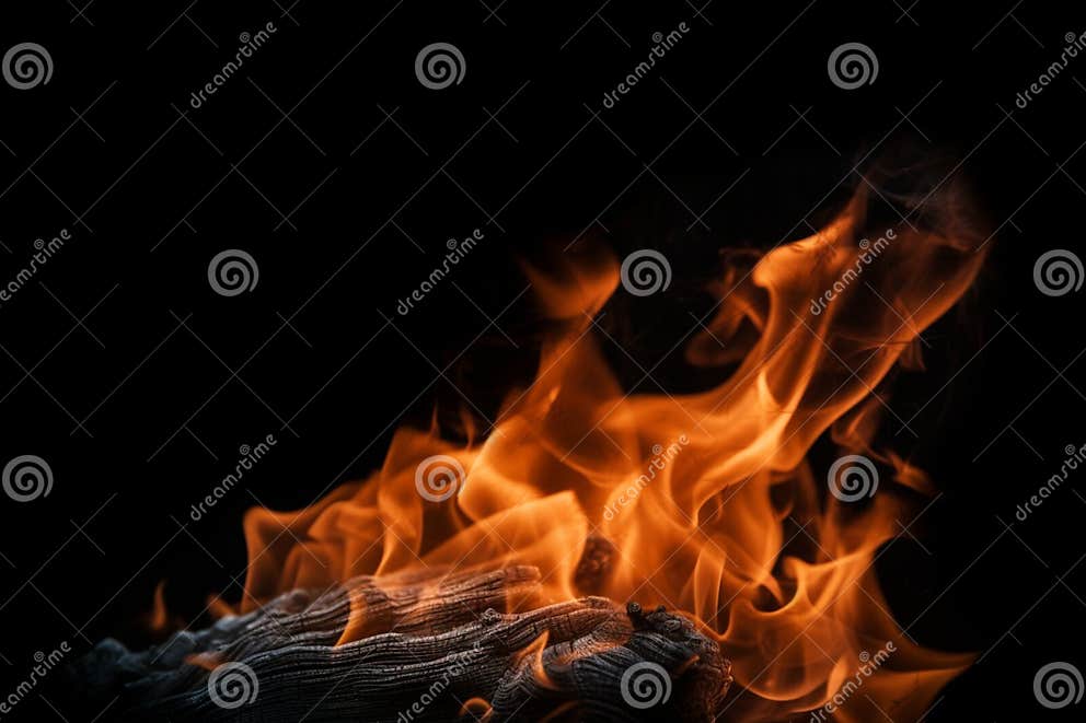 Ideal Fire Captured in Isolation on a Black Background Stock ...