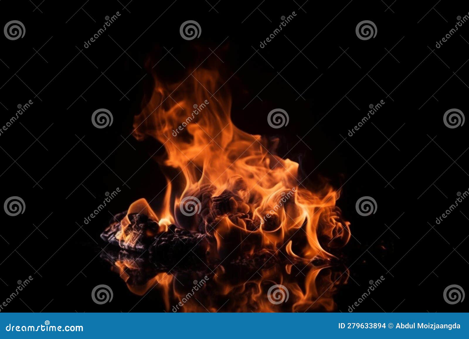 Ideal Fire Captured in Isolation on a Black Background Stock ...
