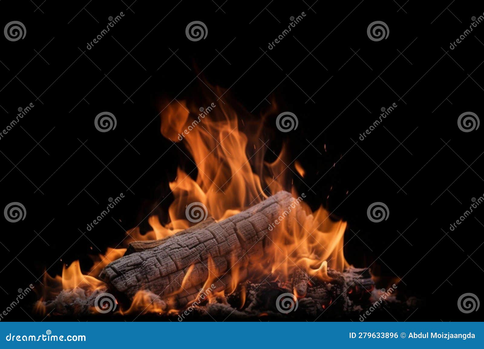 Ideal Fire Captured in Isolation on a Black Background Stock ...