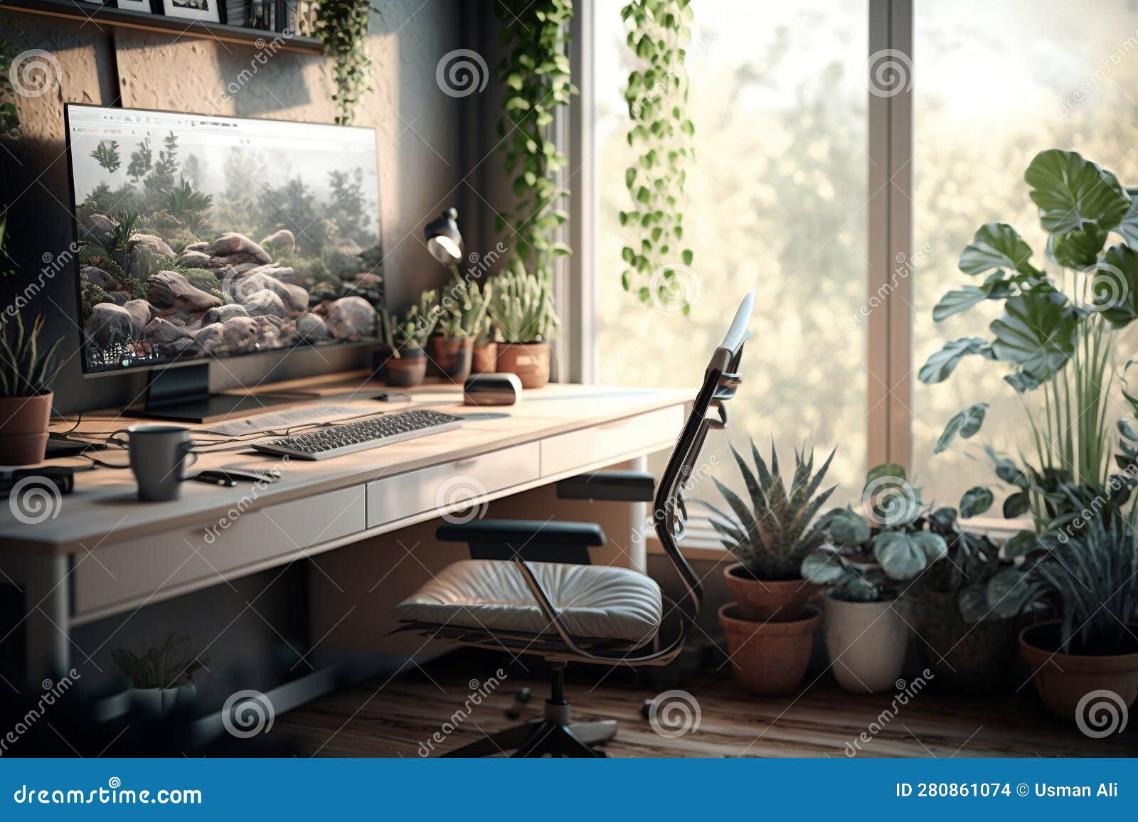 Ideal Home Office Setup: PC, Kojan Chair, Plants, Natural Light, High ... Ideal Home Office Setup: PC, Kojan Chair, Plants, Natural Light, High ...