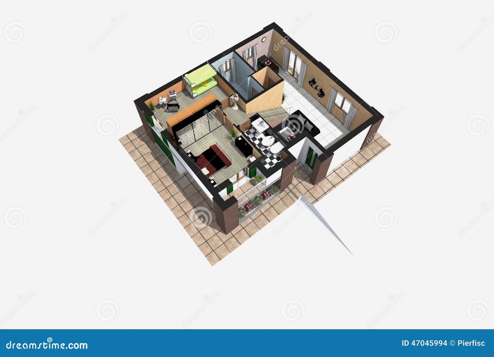 Architecture Exploded In Axonometric Royalty-Free Stock Photography ...