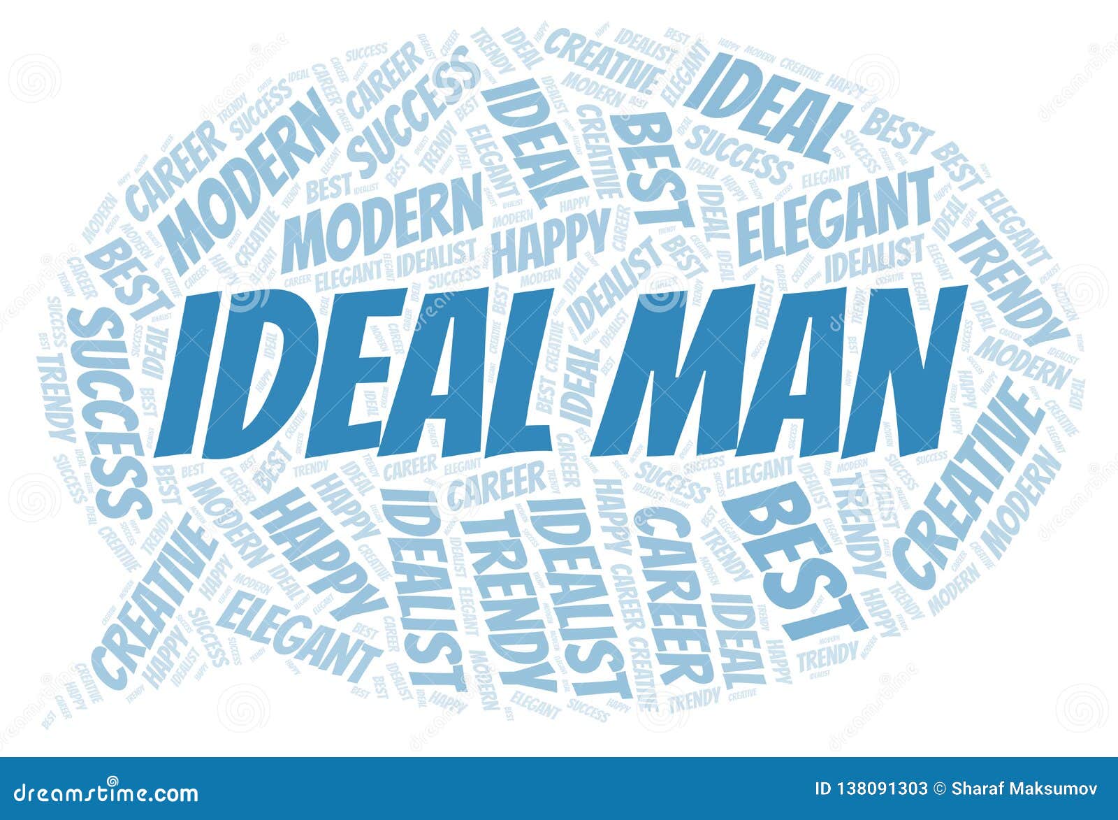 Ideal Man word cloud stock illustration. Illustration of card - 138091303
