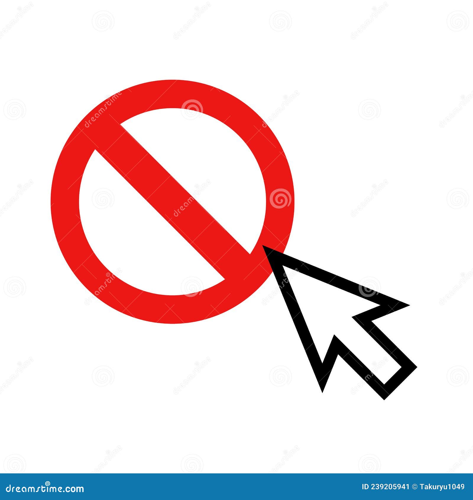 Mouse Cursor and Stop Sign. Not Clickable. Vectors. Stock Vector ... Mouse Cursor and Stop Sign. Not Clickable. Vectors. Stock Vector ...