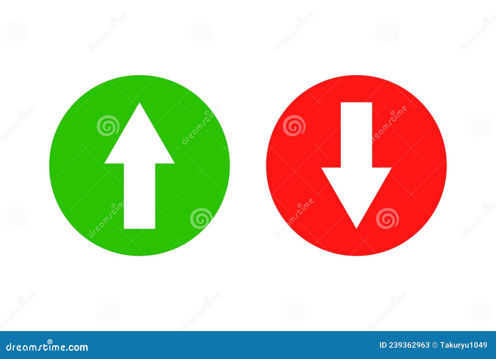 Round Icons with Up and Down Arrows. Vectors. Stock Vector ...