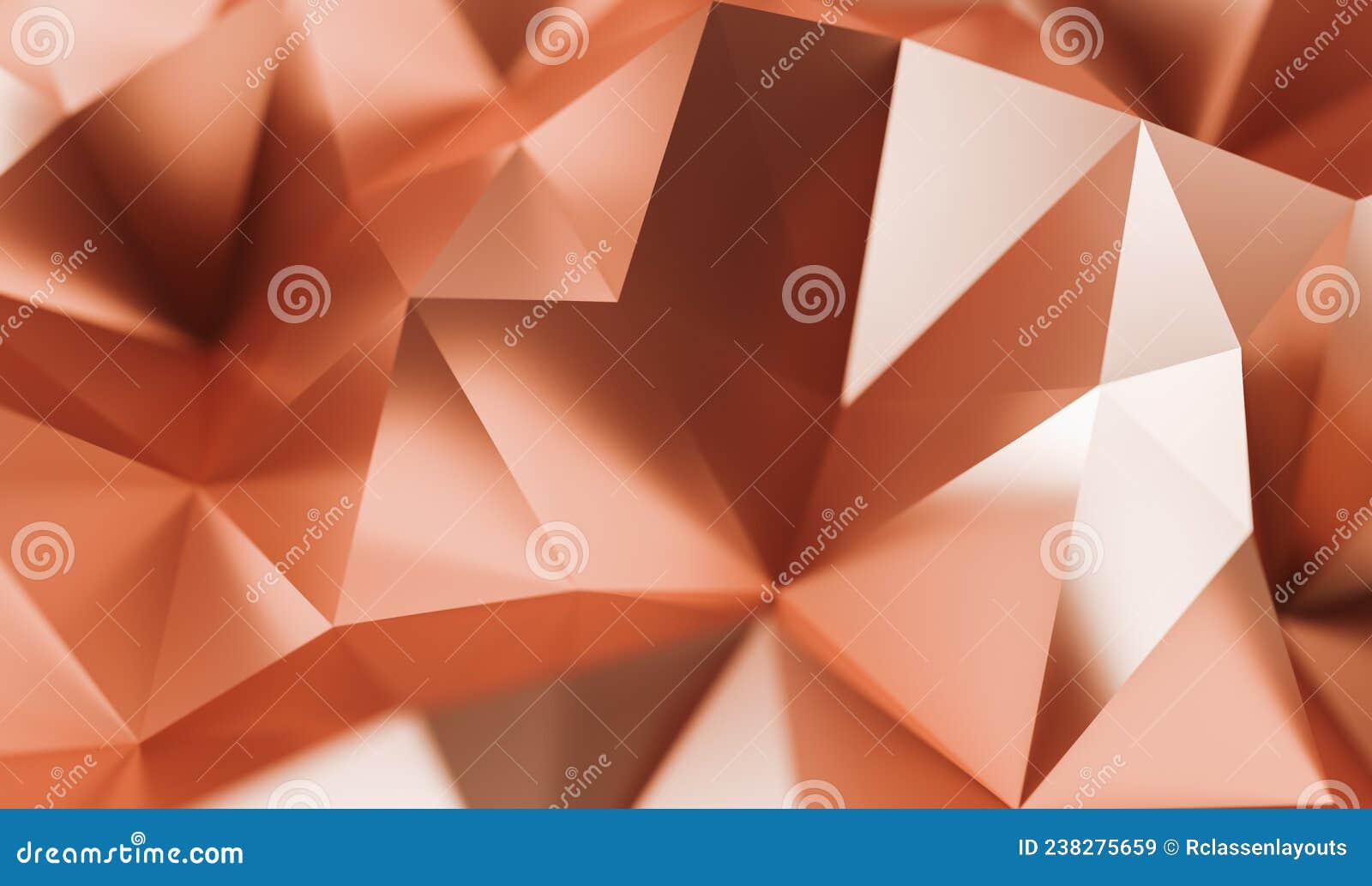 Luxury Copper Low-poly Background - 3D Rendering - Illustration Stock ...