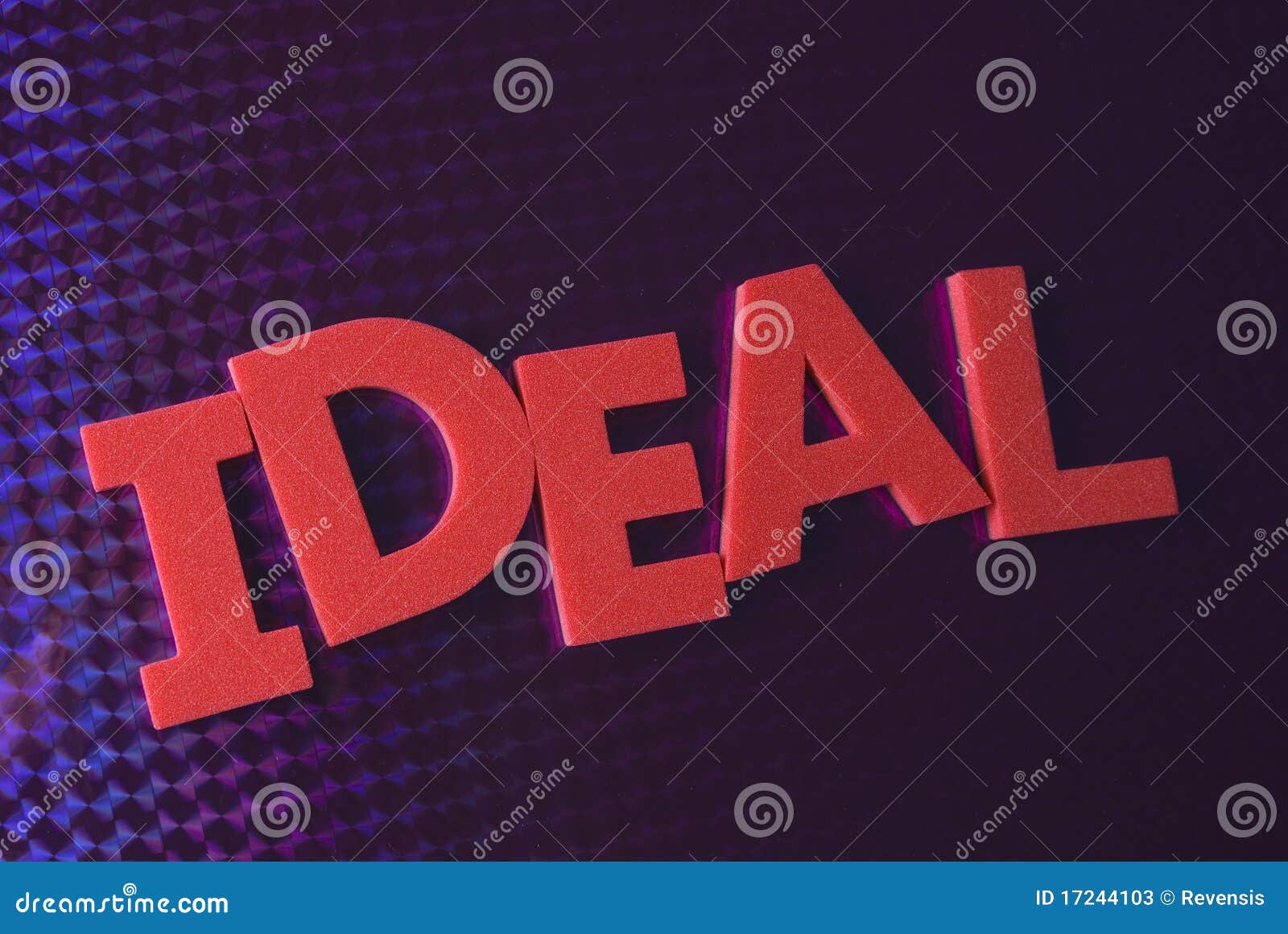 Ideal Word on Blue Neon Background Stock Image - Image of letter ...