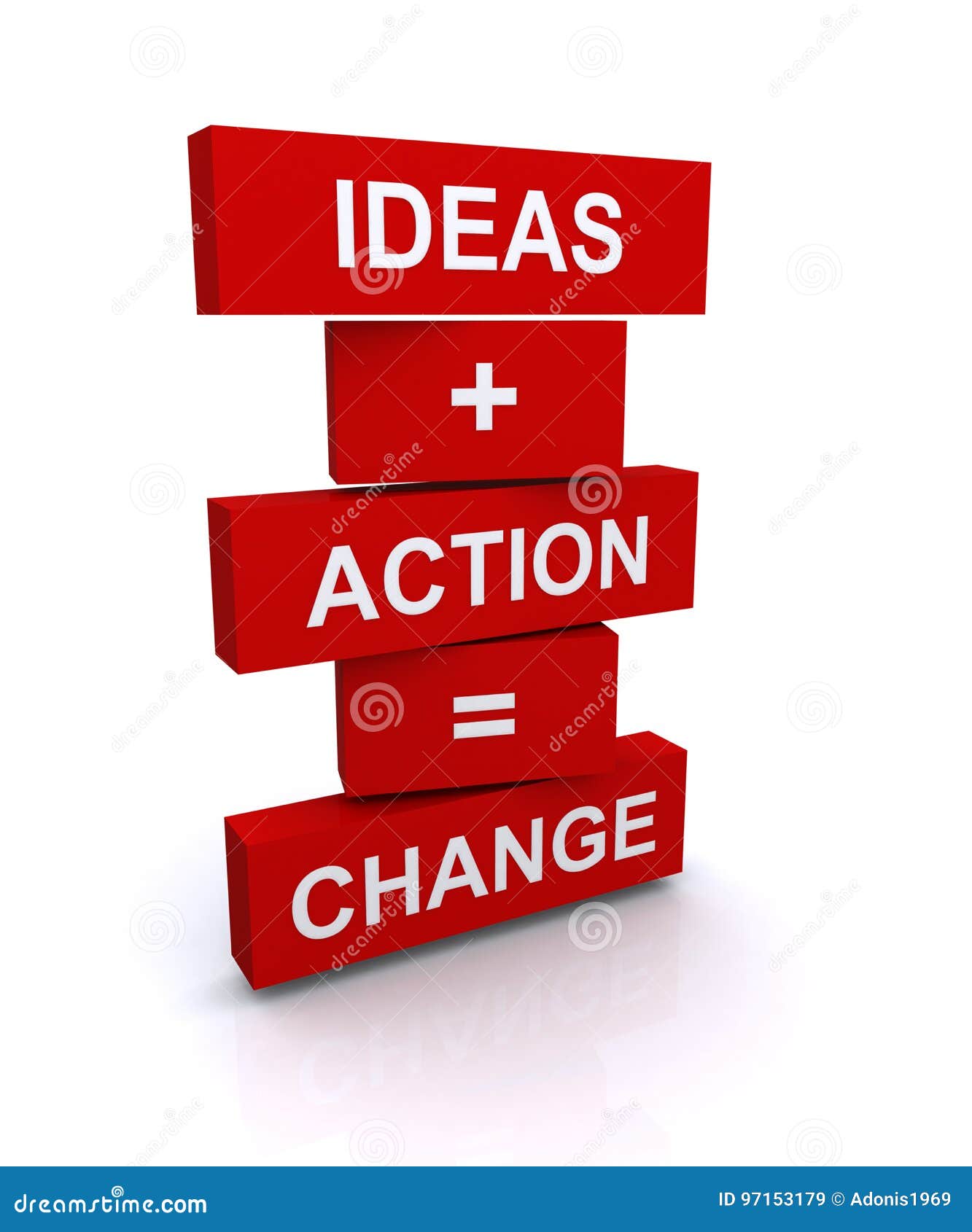 Ideas and Action Equals Change Stock Illustration - Illustration of ...