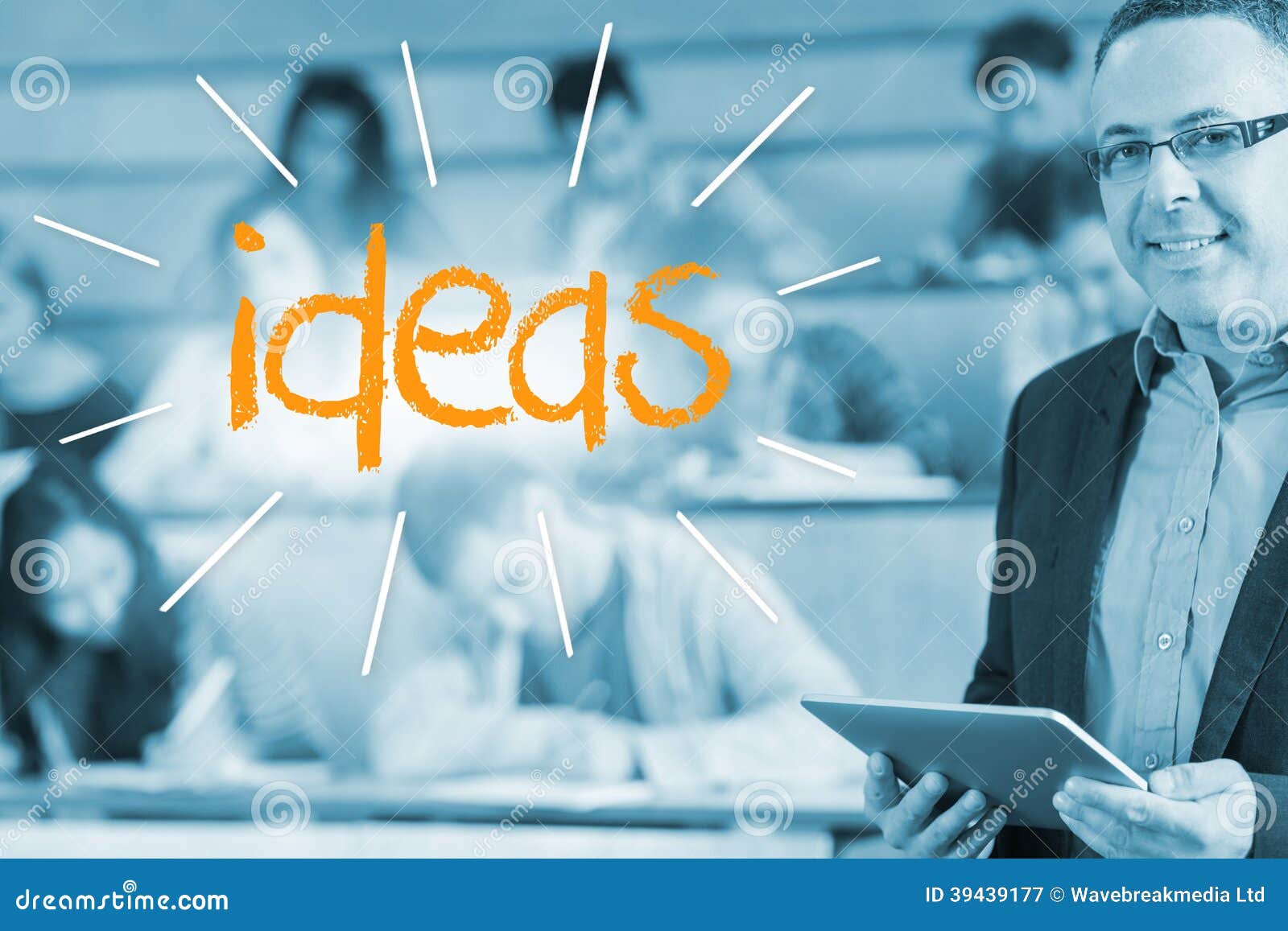 Ideas Against Lecturer Standing in Front of His Class in Lecture Hall ...