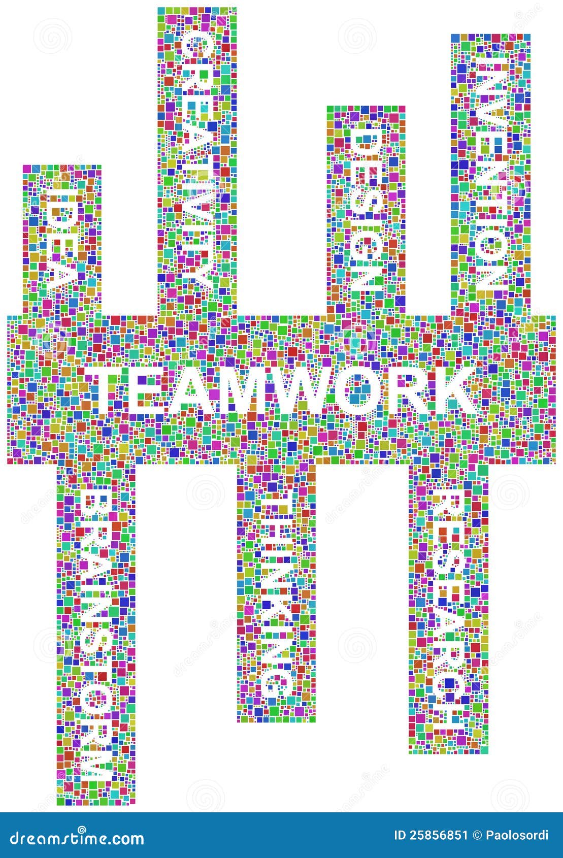 Ideas around teamwork stock vector. Illustration of elements - 25856851