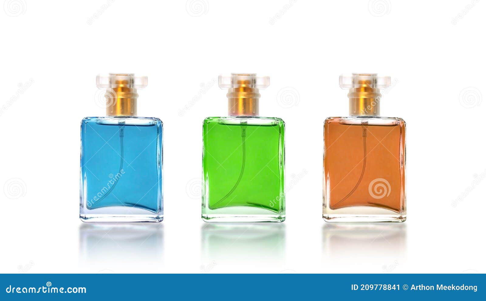 Multi Colored Perfume Bottles Isolated on White Background. Stock Image ...