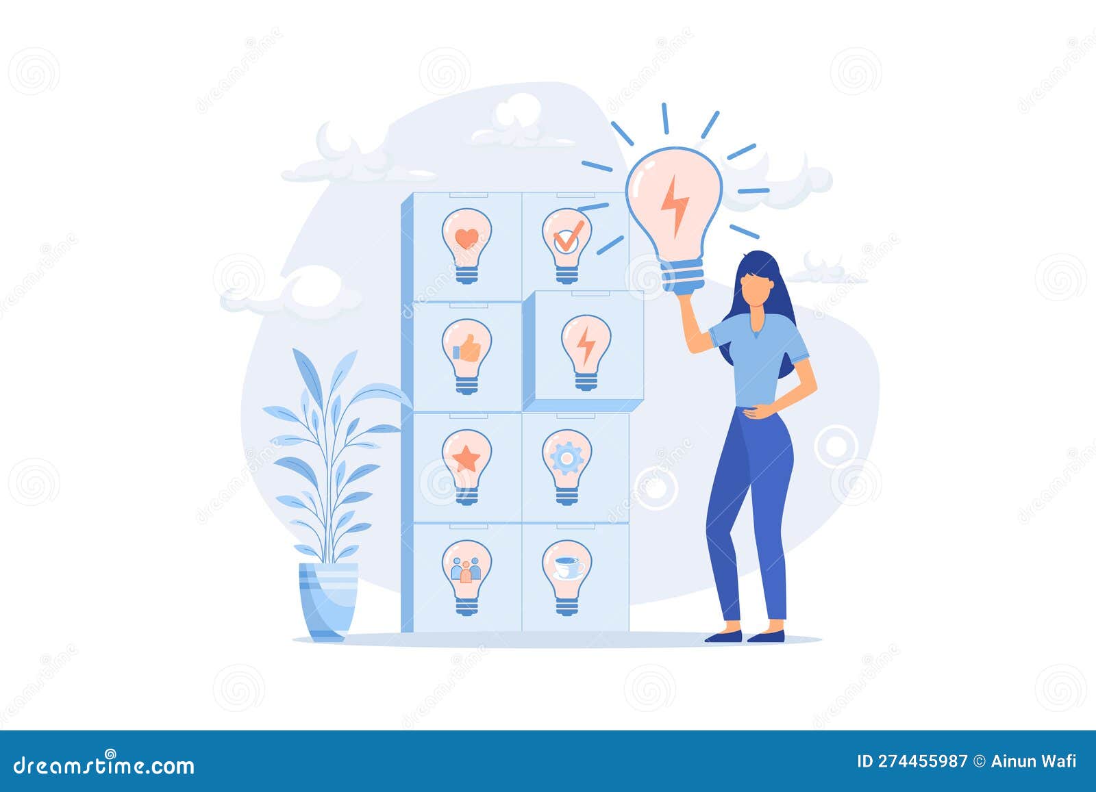 Ideas and Best Option Selection Concept. Innovative Brainstorming and ...