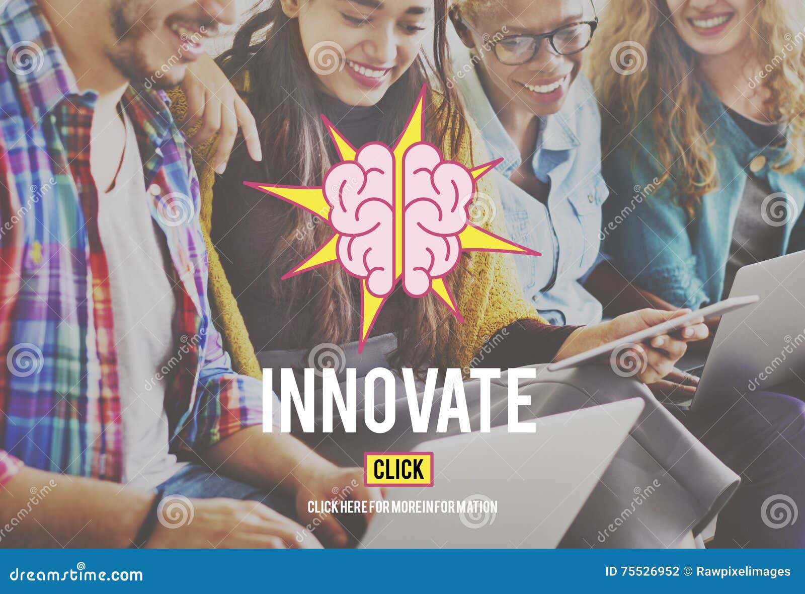 INNOVATION Think Creative Ideas Invent Knowledge Creative Process Stock ...