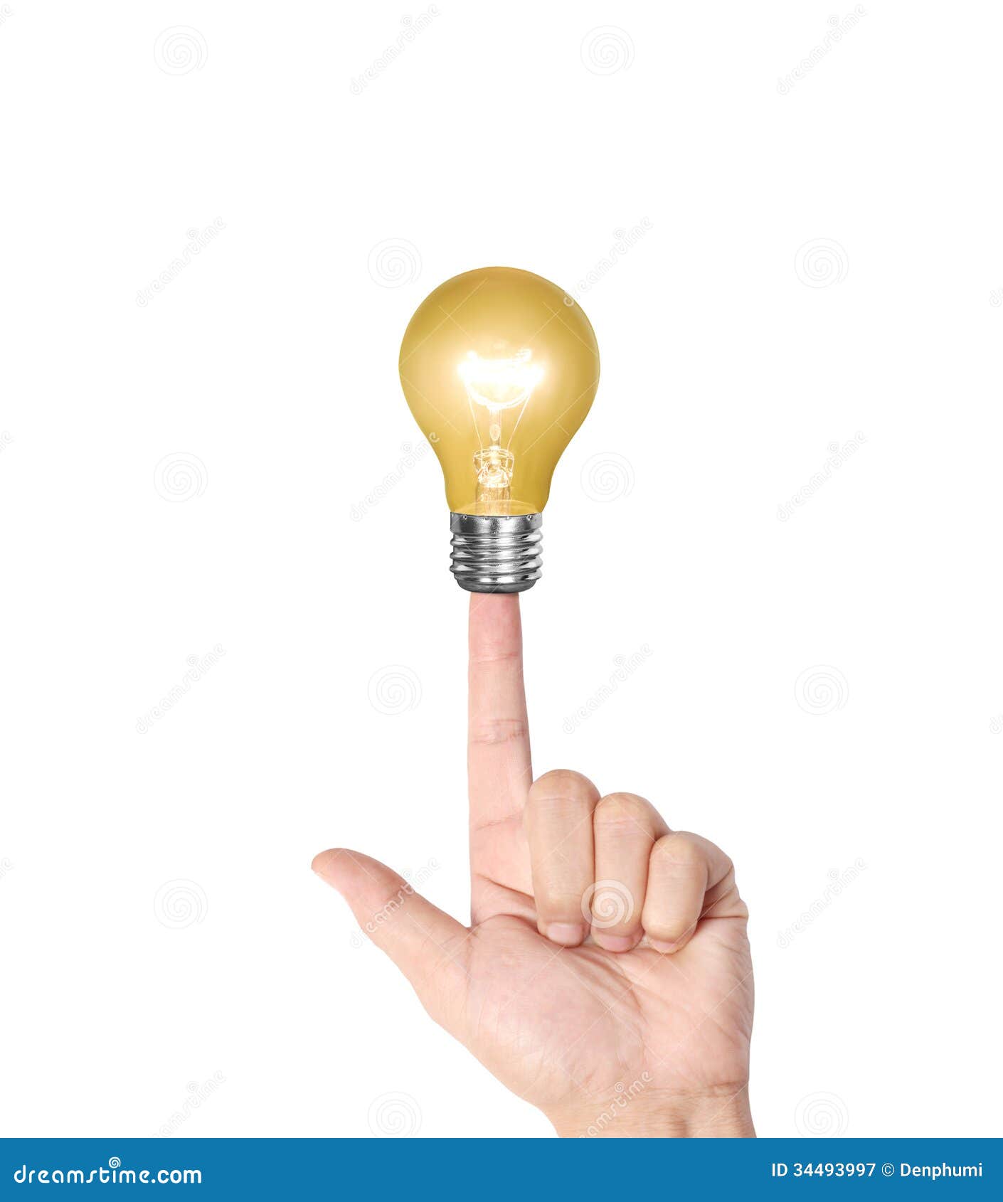 Ideas bulb light on hand stock illustration. Illustration of bulb ...