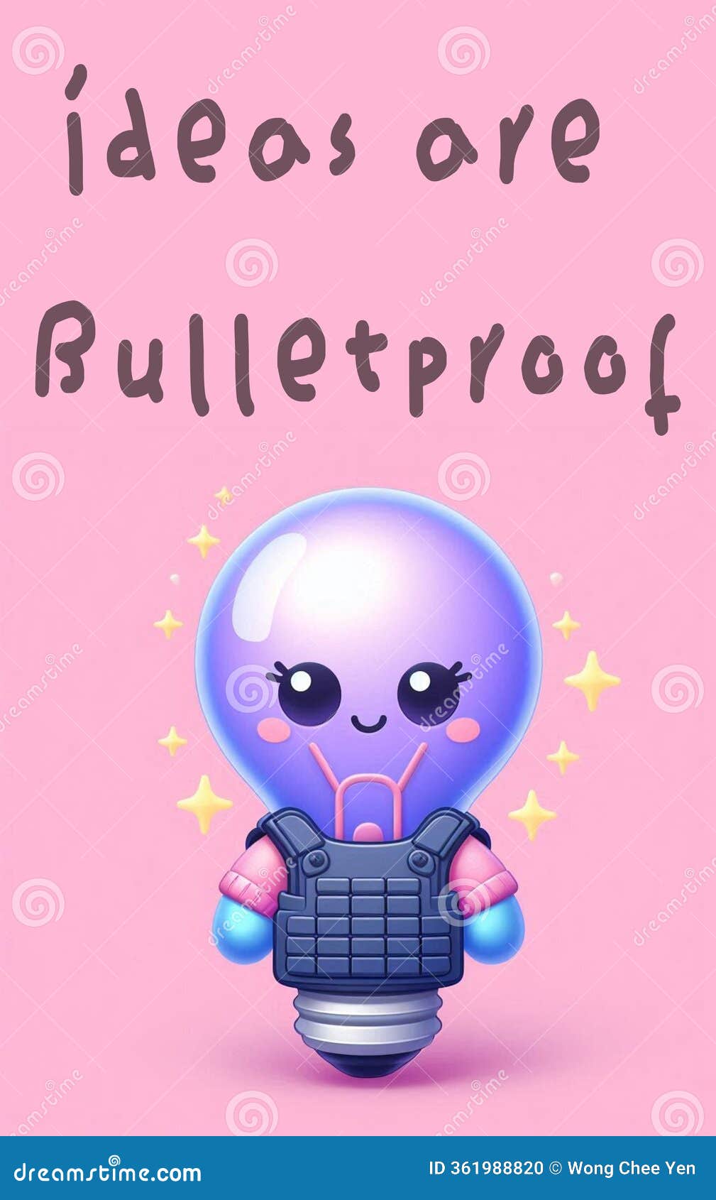 Ideas are Bulletproof Light Bulb Army Combat Vest 3d Style Illustration ...