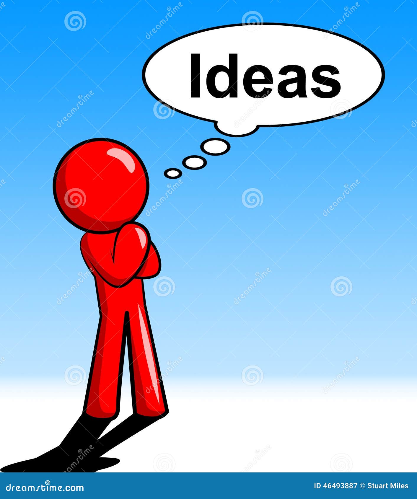 Ideas Character Represents Think about it and Innovations Stock ...
