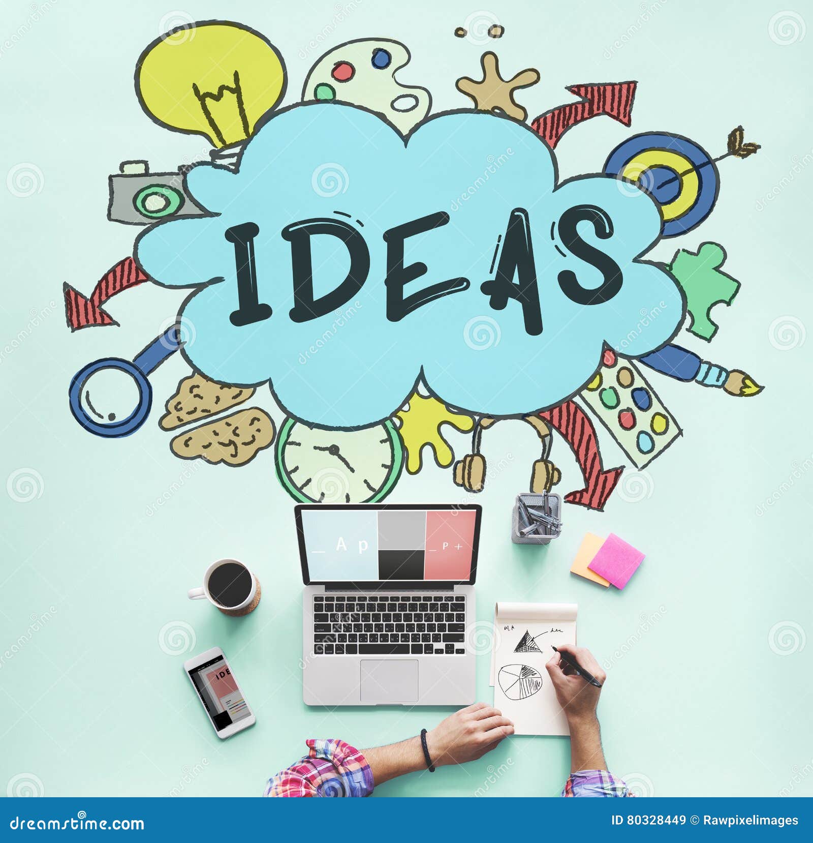 Ideas Cloud Bulb Bubble Creative Graphic Concept Stock Image - Image of ...