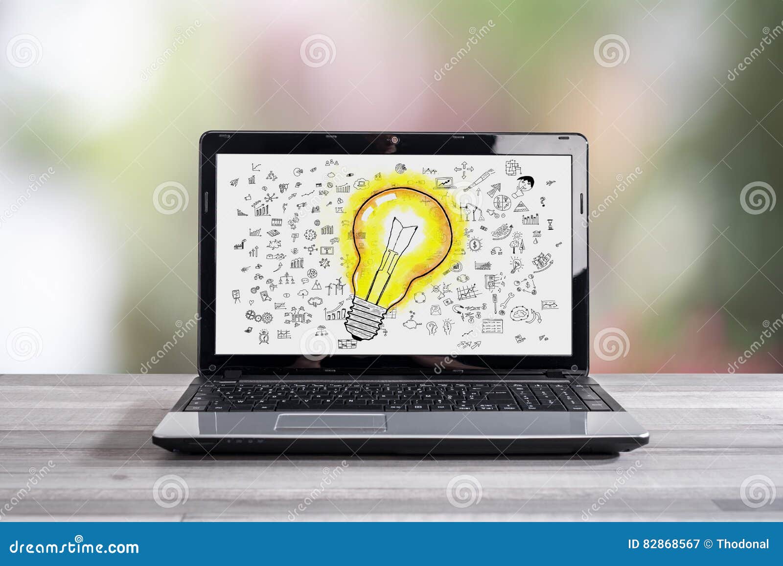 Ideas Concept on a Laptop Screen Stock Image - Image of screen, success ...