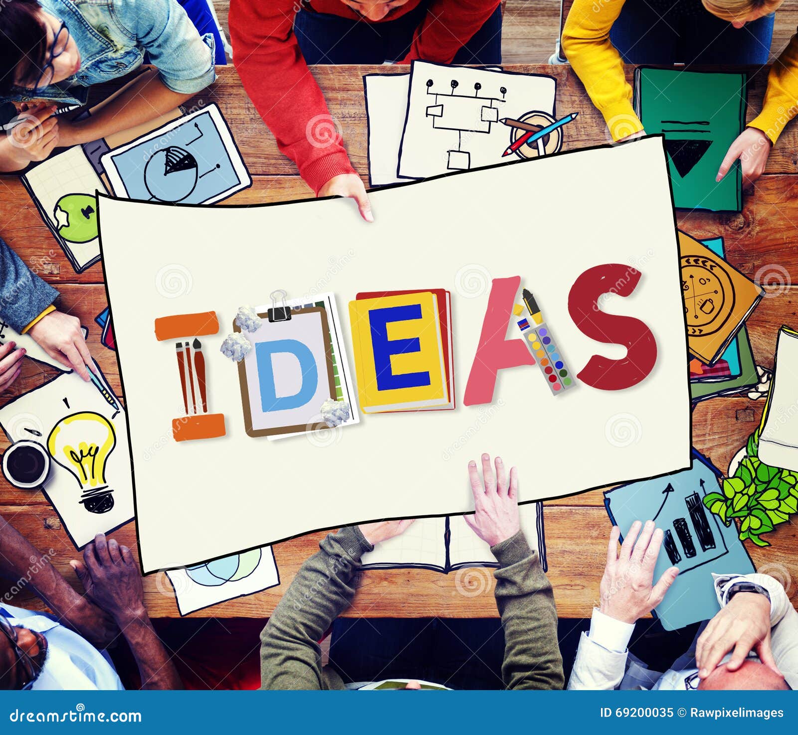 Ideas Creative Art Design Word Concept Stock Image - Image of indoors ...