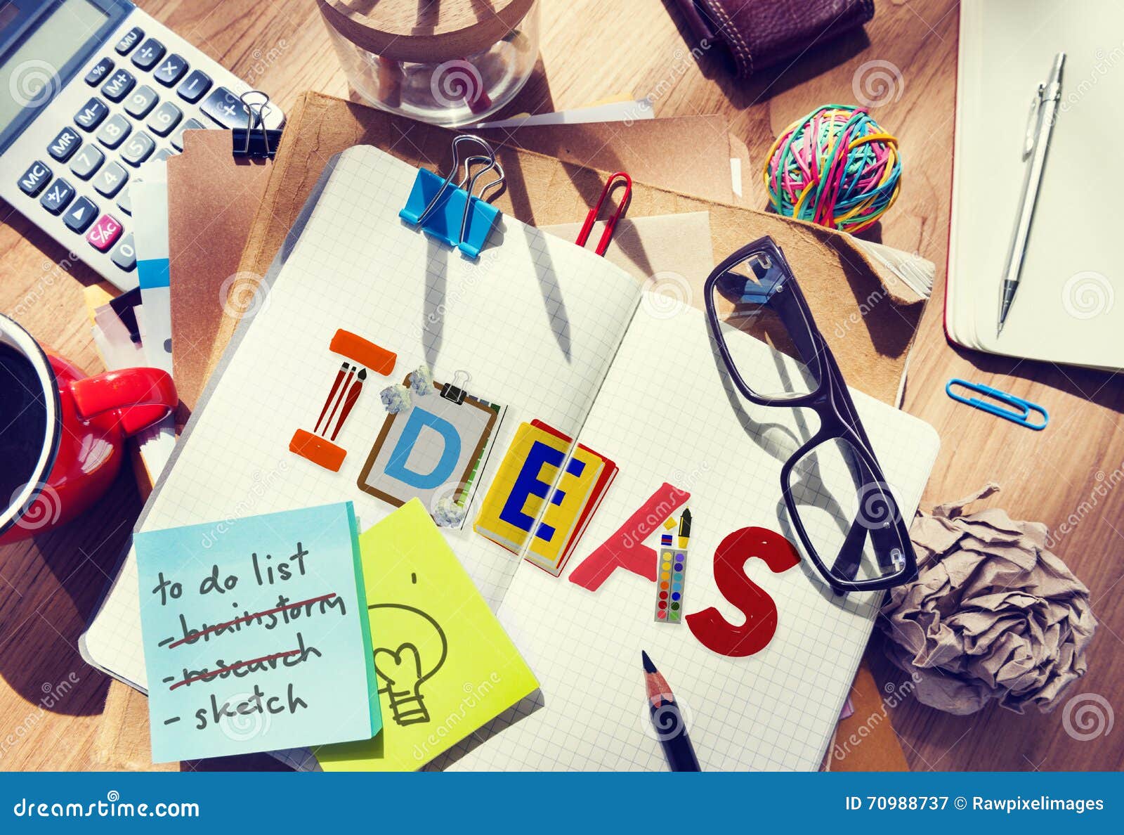 Ideas Creative Art Design Word Concept Stock Image - Image of plan ...