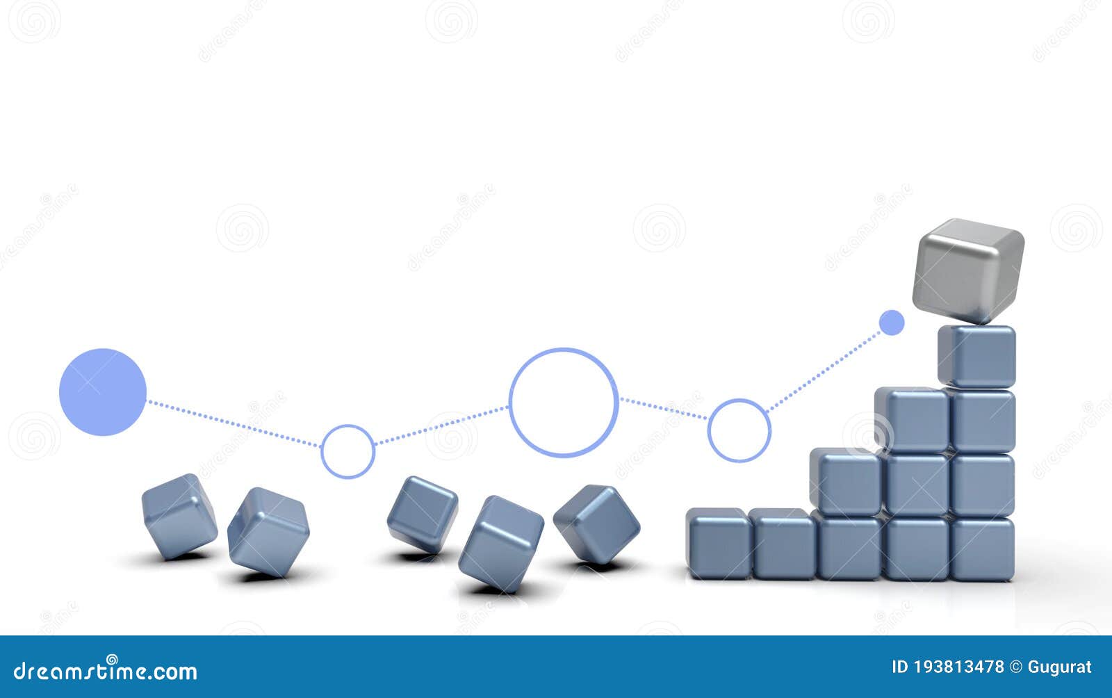 Ideas Creative Business Concept Growth Success Process Cube Stacking As ...