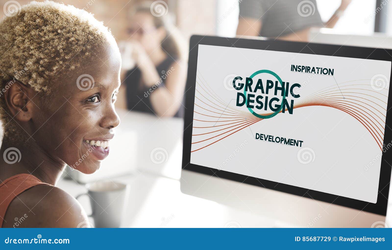 Creative Graphic Designer At Work. Color Swatch Samples Pantone Stock ...