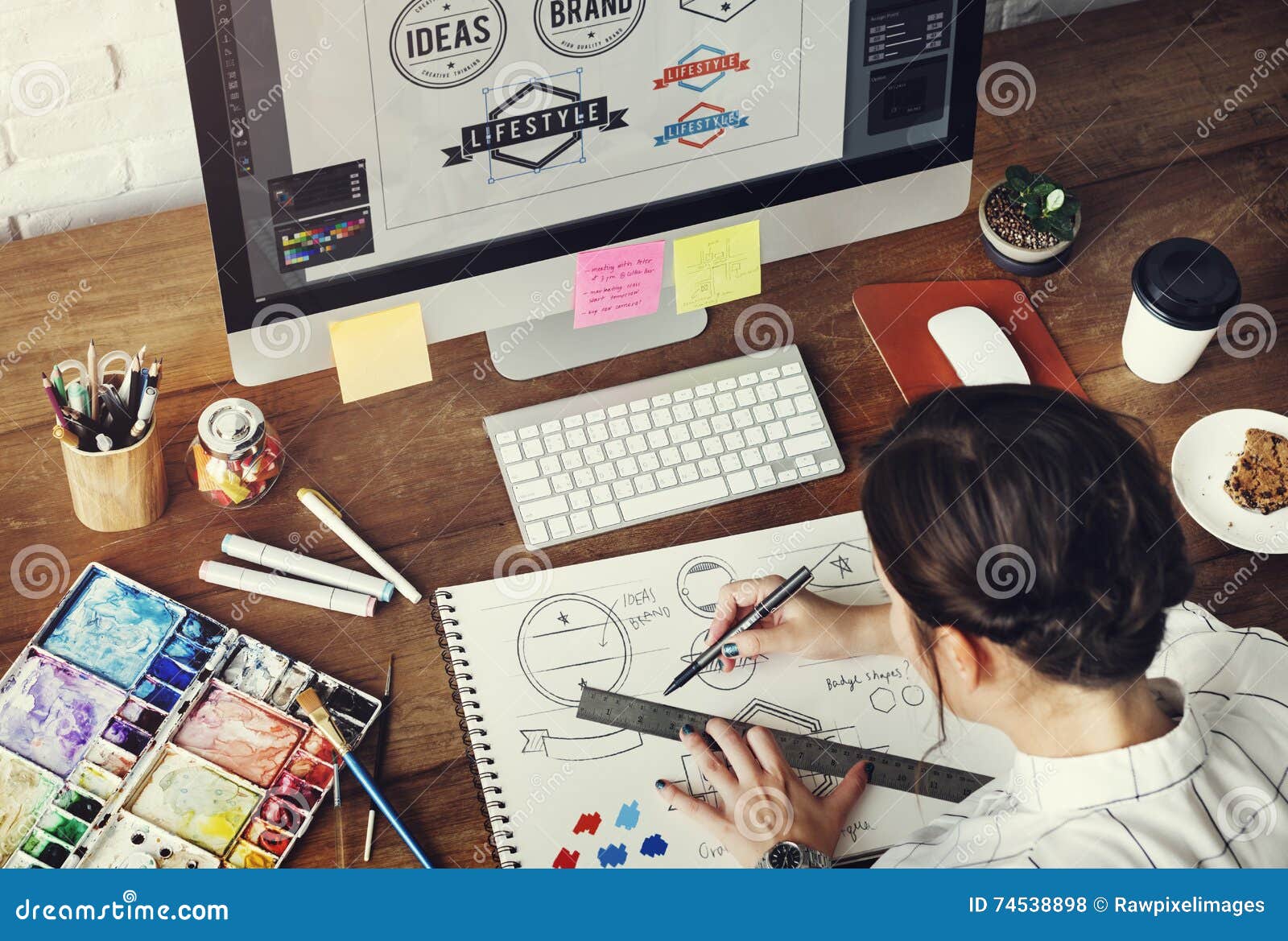 Ideas Creative Occupation Design Studio Drawing Startup Concept Stock ...